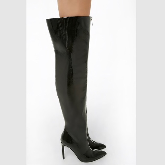 Forever 21 | Shoes | Nib Faux Patent Leather Thigh High Boots 6 | Poshmark